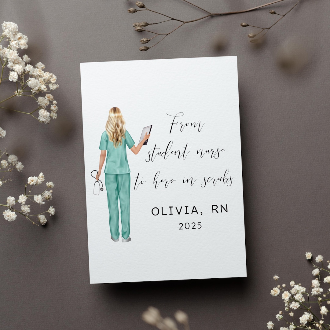 Personalized Nurse Graduation Card, Custom Nurse Hero Gift, Nursing ...
