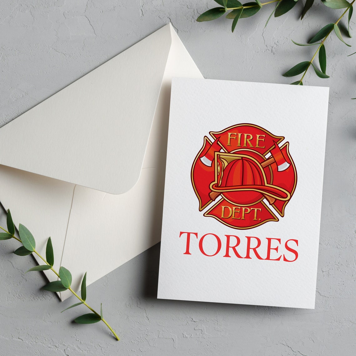 Personalized Firefighter Card Fire Department Gift Fireman - Etsy