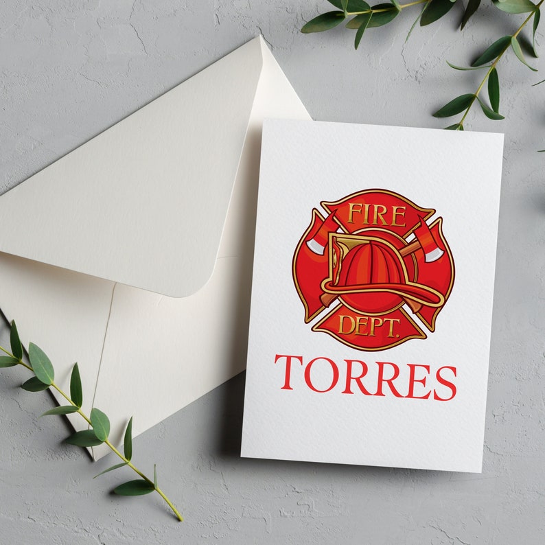 Personalized Firefighter Card Fire Department Gift Fireman - Etsy