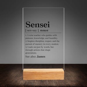 Personalized Sensei Acrylic Plaque, Karate Instructor Gift, Gift From ...
