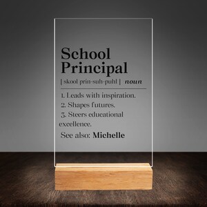 Personalized School Principal Definition Acrylic Plaque, School ...