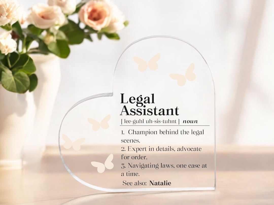 Personalized Legal Assistant Thank You Heart Acrylic Plaque, New Legal ...