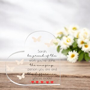 Personalized Coworker Leaving Heart Acrylic Plaque, Be Proud of the ...