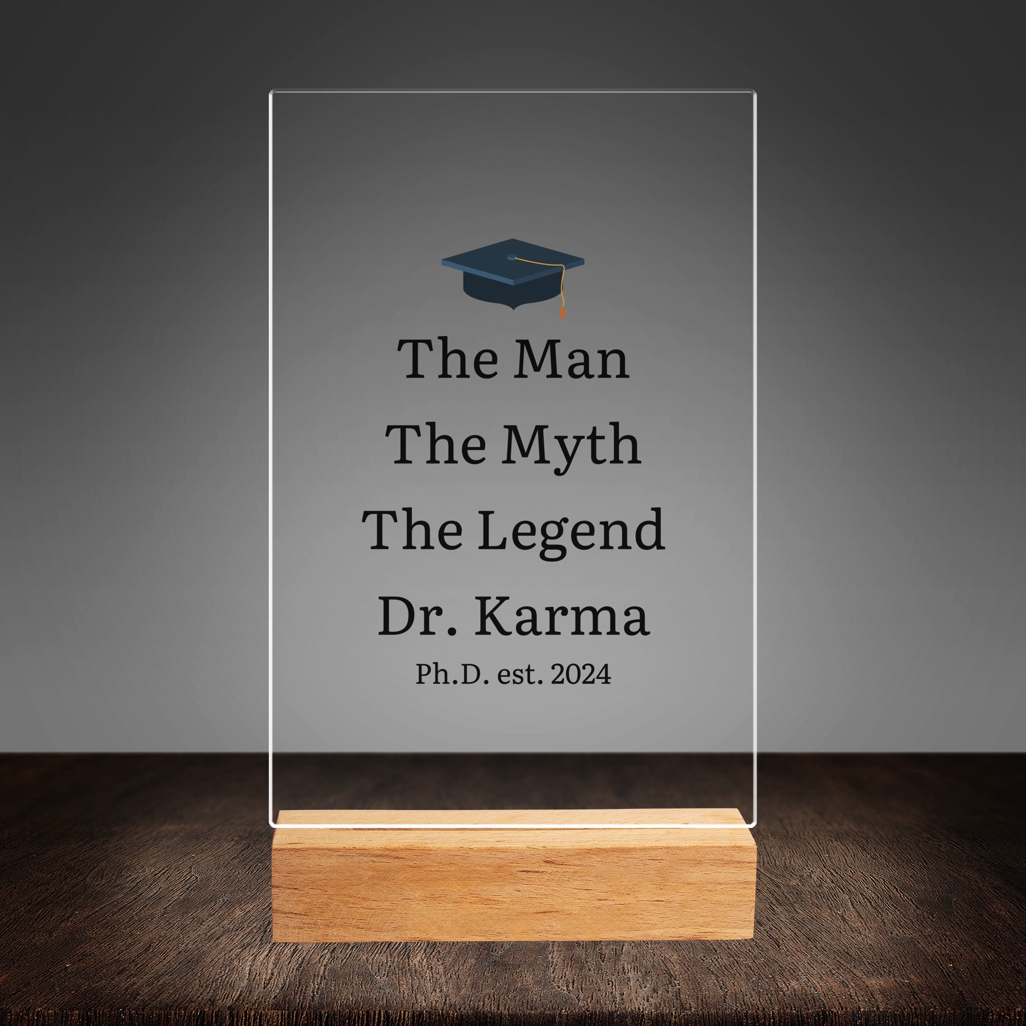 Personalized Phd Grad Funny Acrylic Plaque, Phd Graduation Gift, Custom ...