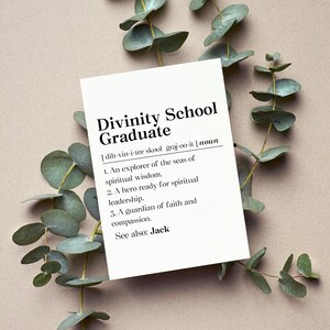 Personalized Divinity School Graduate Card, Custom Divinity School Grad ...