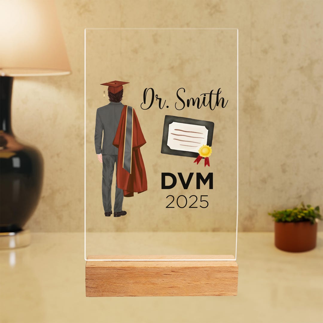 Personalized Veterinarian Graduation for Him Acrylic Plaque, Custom Vet ...