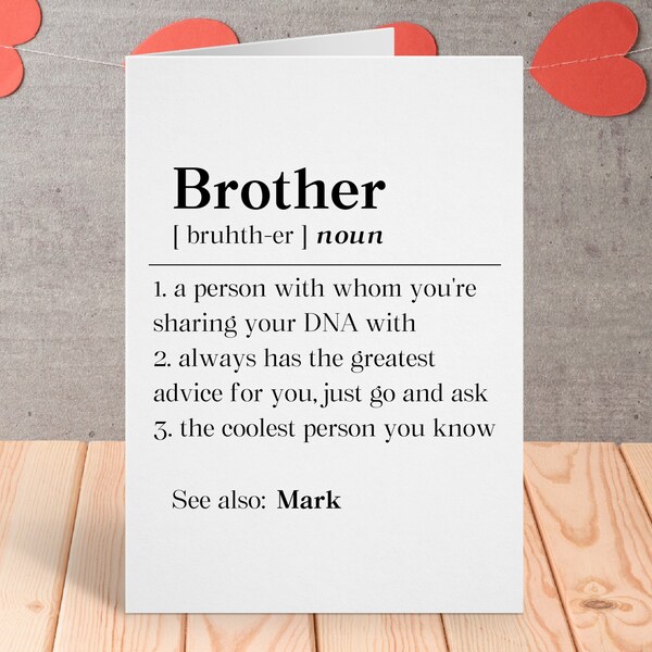 Brother Definition - Etsy