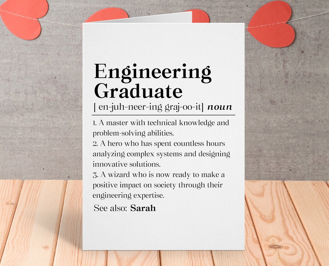 Personalized Engineer Graduation Card Custom Engineering - Etsy