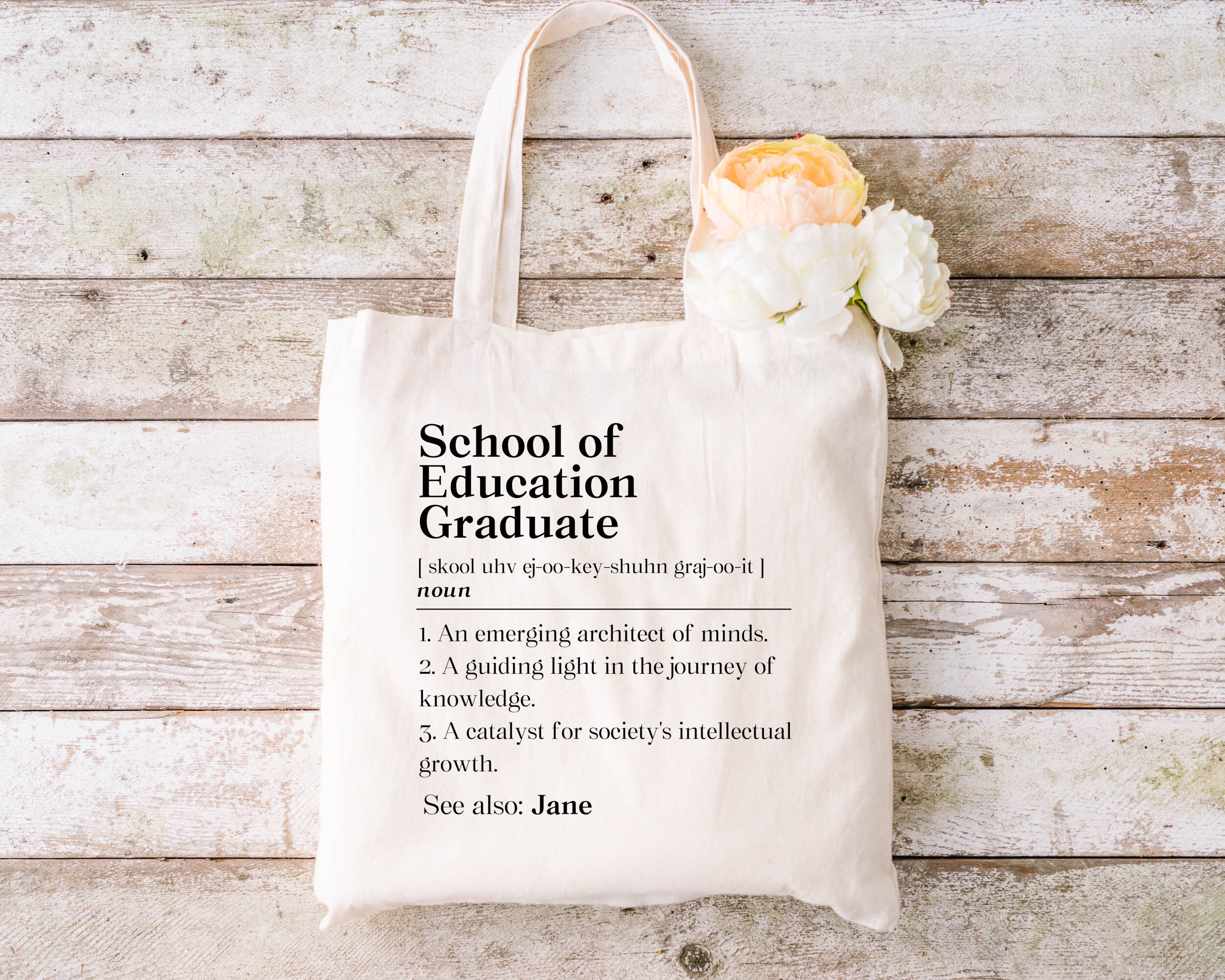 Personalized School of Education Graduate Tote Bag Custom - Etsy