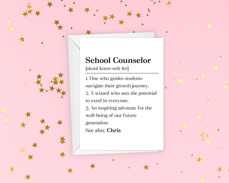 Personalized School Counselor Birthday Card Custom School - Etsy