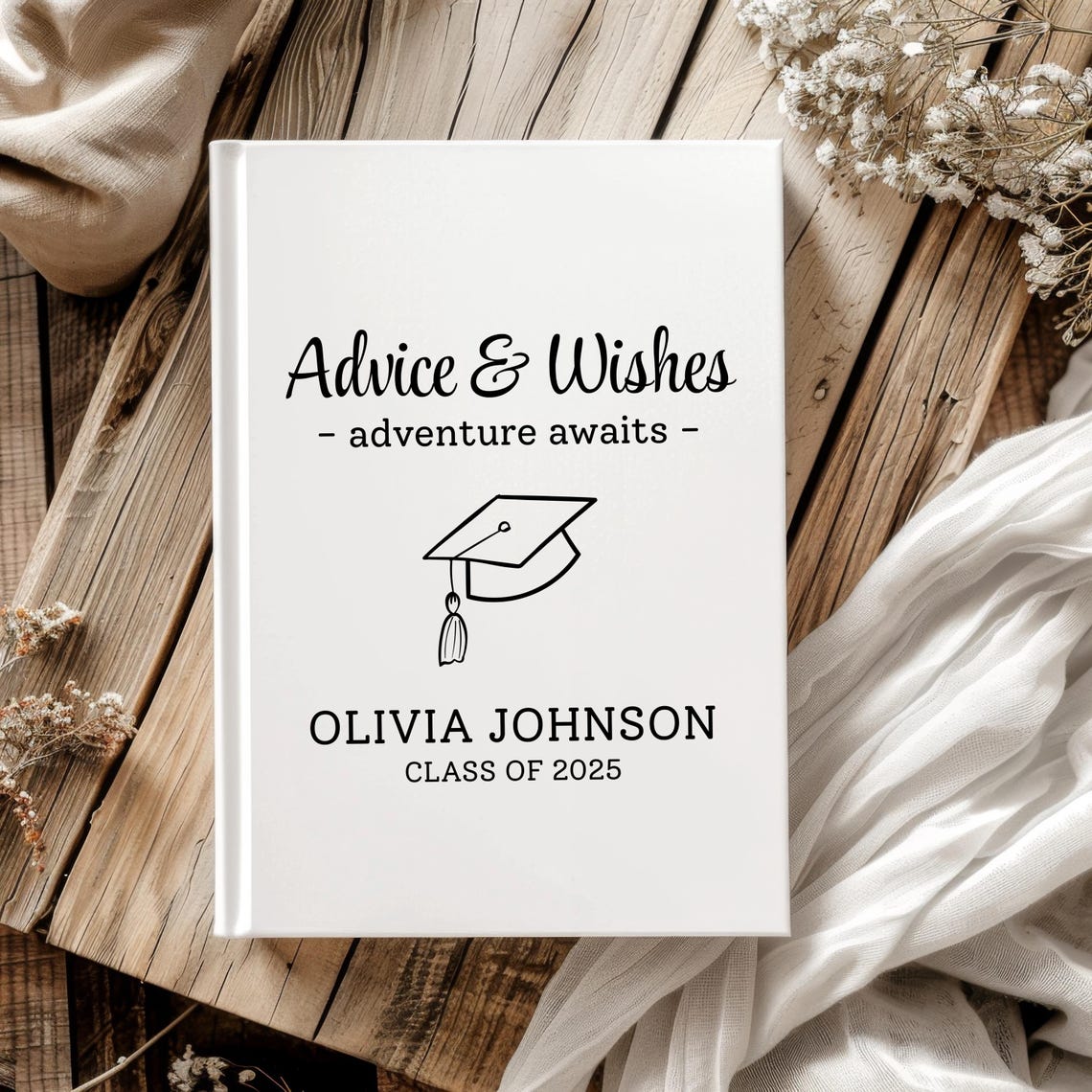 Personalized Advice and Wishes Journal, Graduation Party Guest Book ...