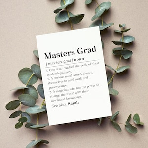 Masters Graduation Card Personalized, Masters Degree Graduation Gift ...