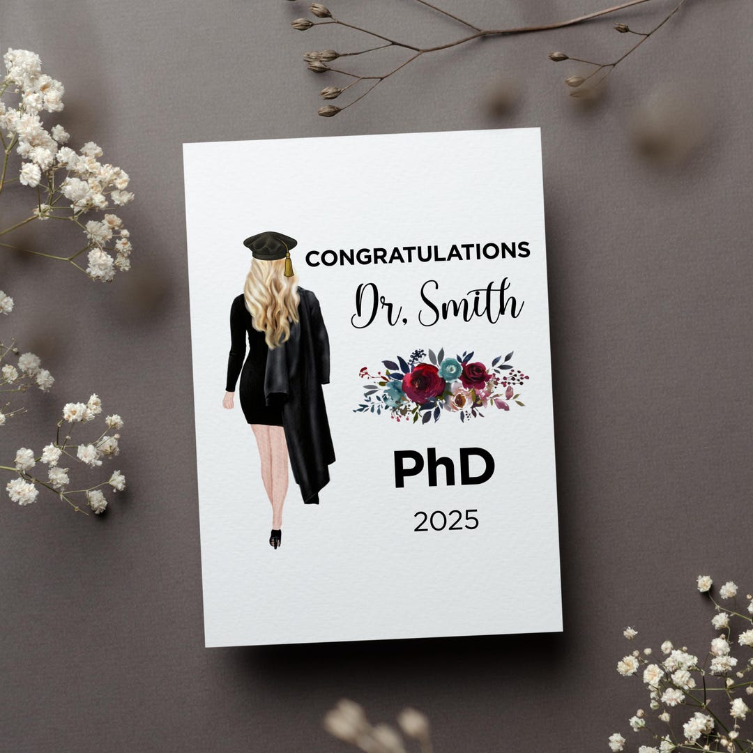 Personalized Phd Graduation Card, Daughter Custom Doctorate Gift ...