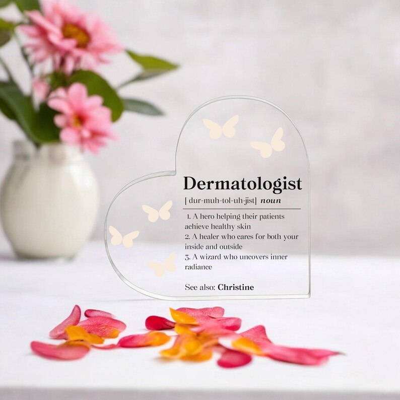 Personalized Dermatologist Birthday Heart Acrylic Plaque, Derma Dr ...