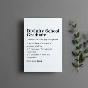 Personalized Divinity School Graduate Card, Custom Divinity School Grad ...