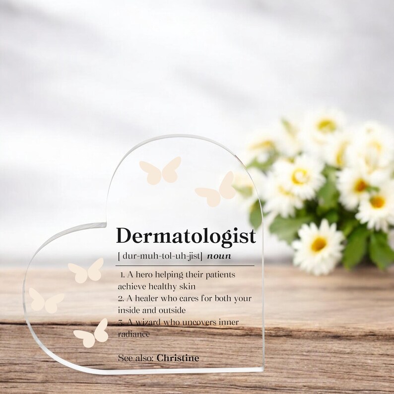 Personalized Dermatologist Birthday Heart Acrylic Plaque, Derma Dr ...