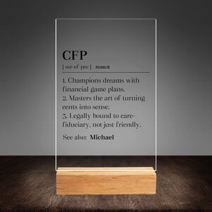 Personalized Certified Financial Planner Definition Acrylic Plaque ...