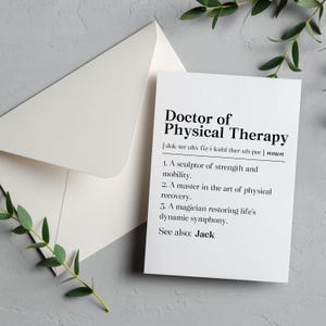 Personalized Doctor of Physical Therapy Graduation Card, Custom Doctor ...