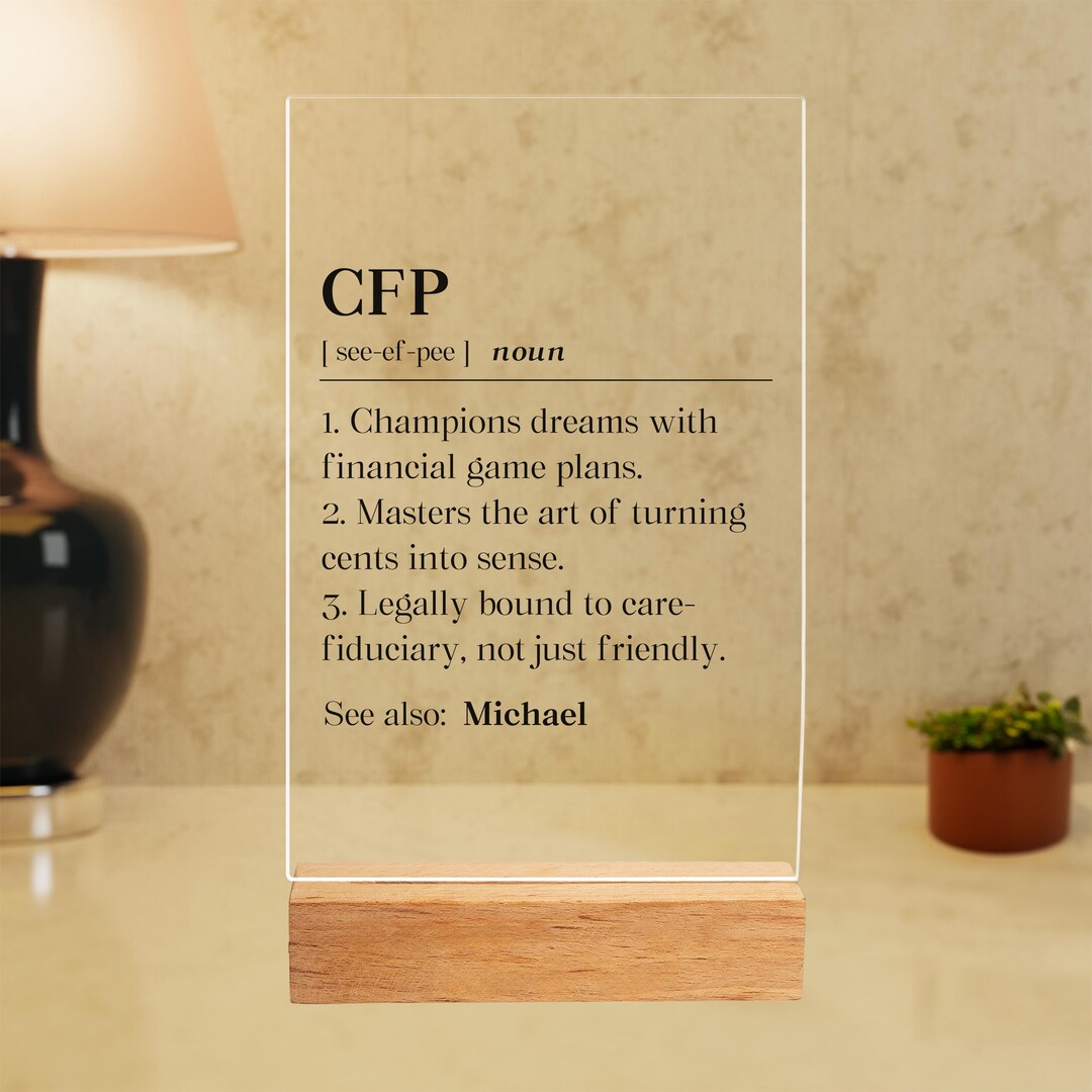 Personalized Certified Financial Planner Definition Acrylic Plaque ...