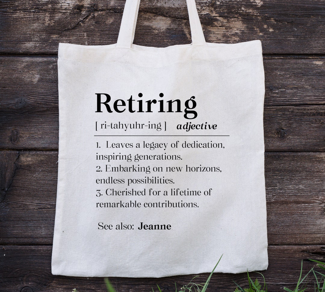 Personalized Retiring Tote Bag, Custom Coworker Retirement Canvas Tote ...