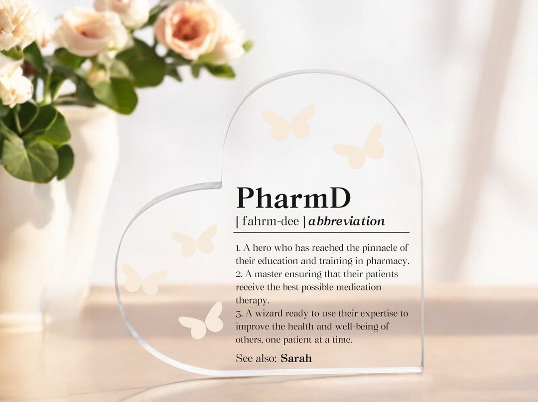 Personalized Pharmd Graduation Heart Acrylic Plaque, Custom Doctor of ...