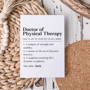 Personalized Doctor of Physical Therapy Graduation Card, Custom Doctor ...
