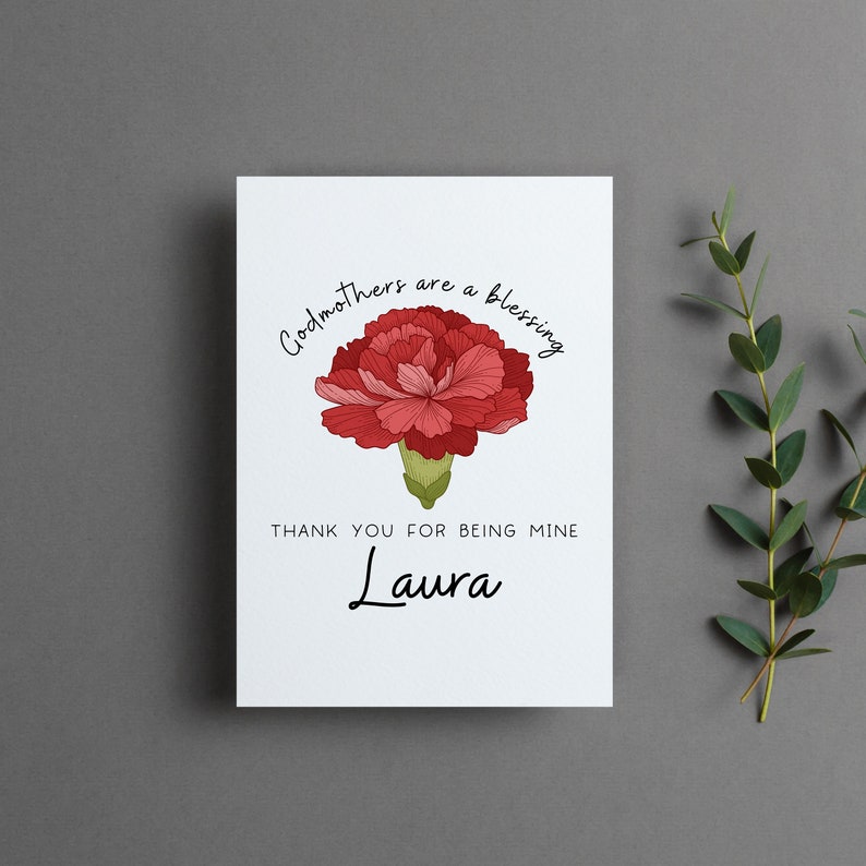 Personalized Godmother Card, Appreciation From Goddaughter Gift ...