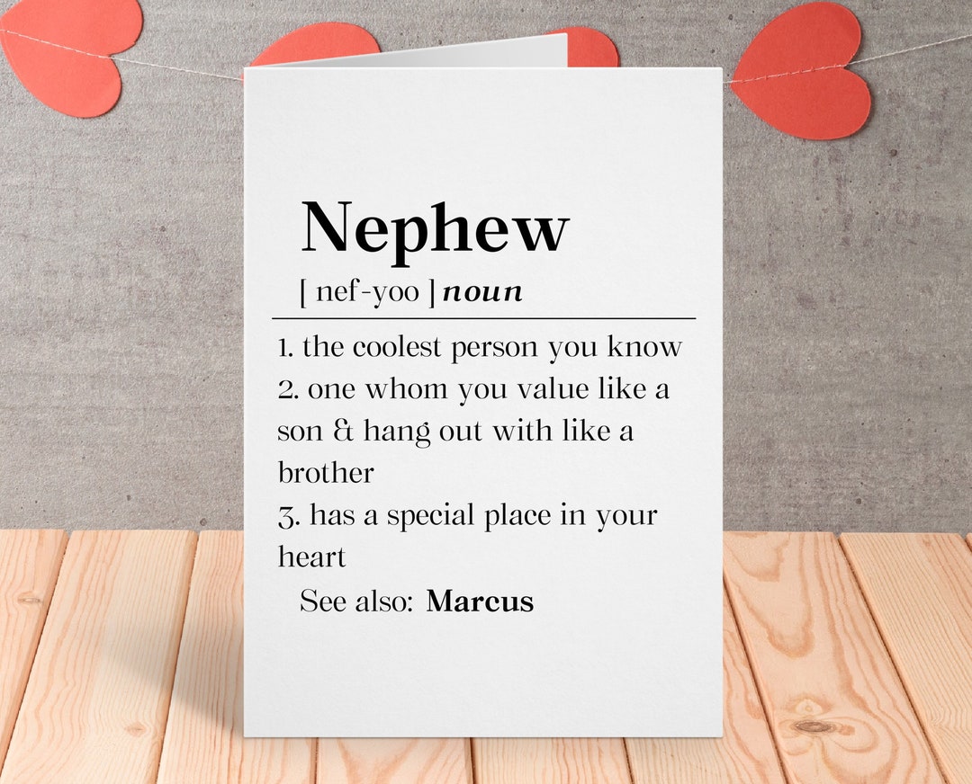 Personalized for Nephew Card, Nephew Definition Card, Best Nephew Gift ...