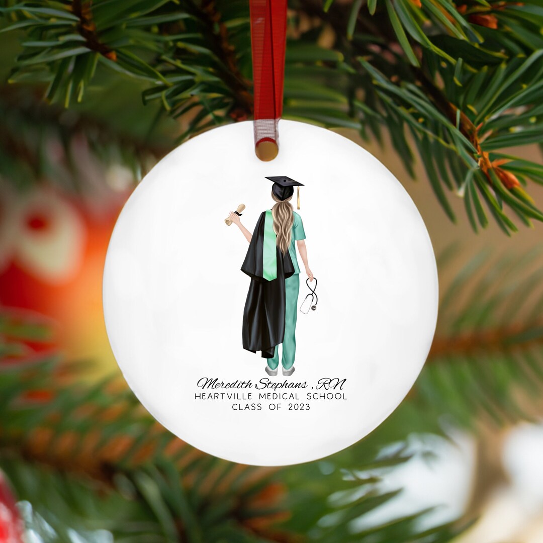 Nursing School Graduation Metal Ornament, Personalized Nurse Graduate ...