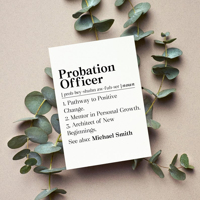 Personalized Probation Officer Appreciation Card, Probation Officer ...