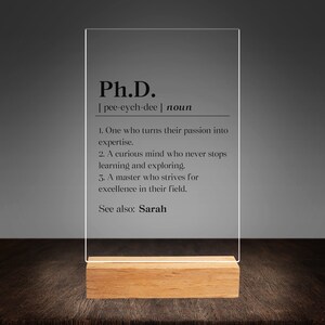 Personalized Phd Graduation Acrylic Plaque, Custom Phd Graduate Gift ...
