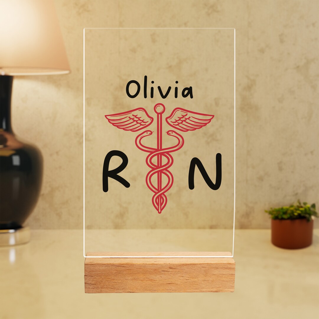Custom Rn Nurse Acrylic Plaque, Personalized Nurse Graduate Gift, Rn ...