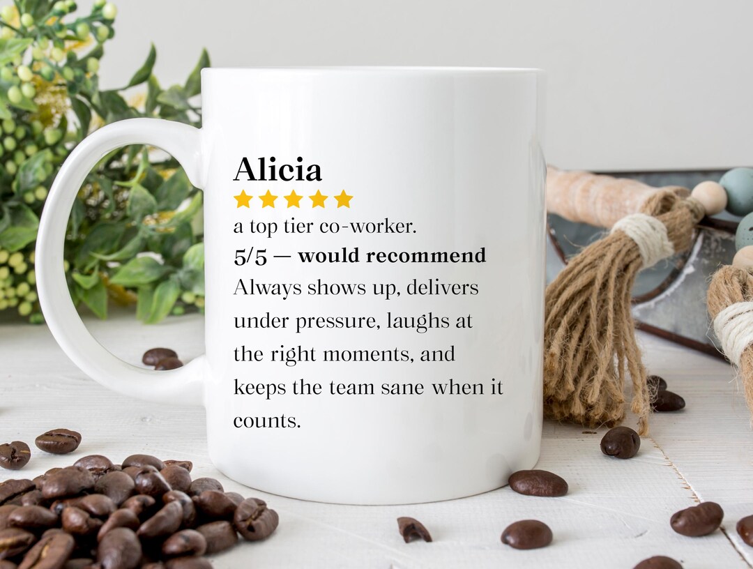Personalized Top Tier Coworker Definition Mug, Five Star Colleague Gift ...