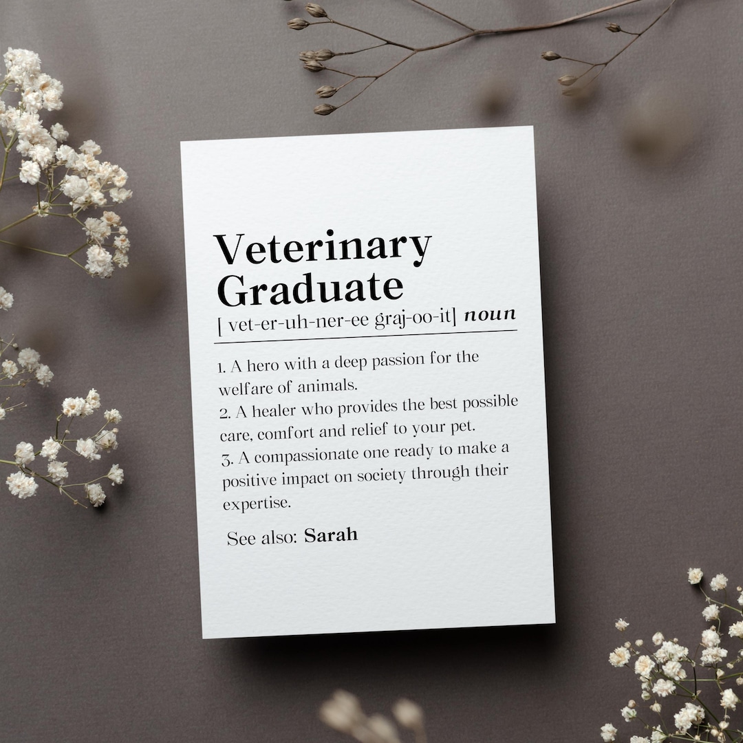 Personalized Veterinarian Graduation Card, Custom Veterinary Graduate ...