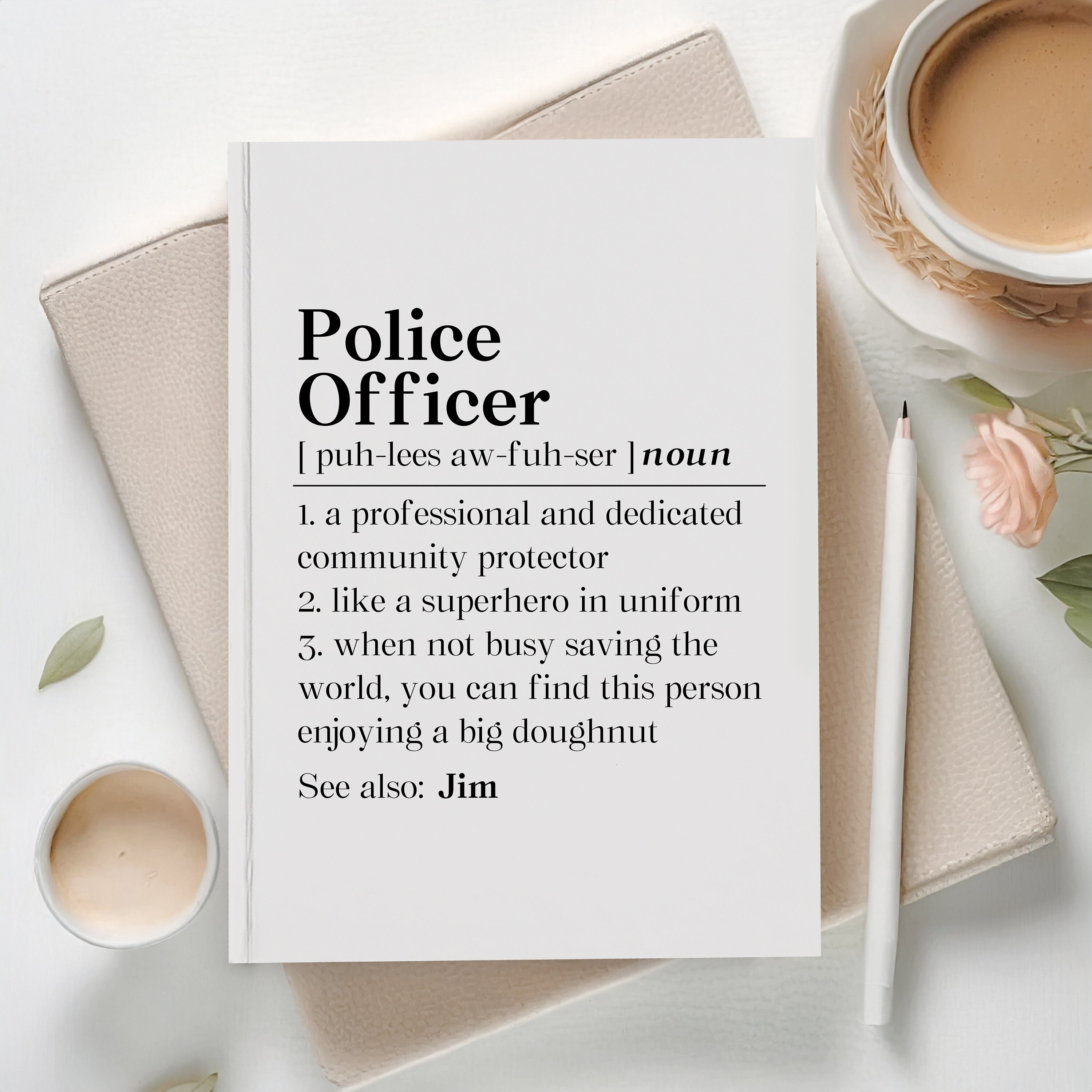 Personalized Police Officer Definition Journal, Policeman Appreciation ...