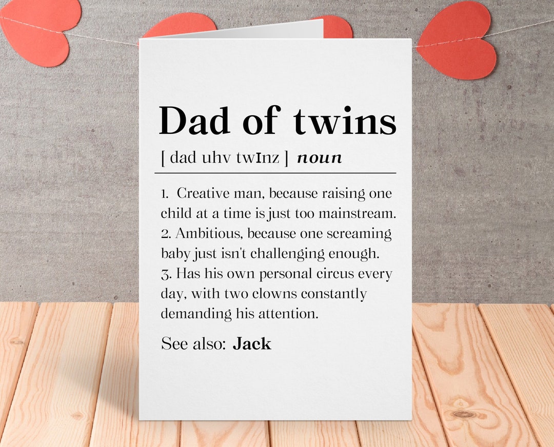 Funny Dad of Twins Fathers Day Card, Sarcastic Dad of Twins Gift ...