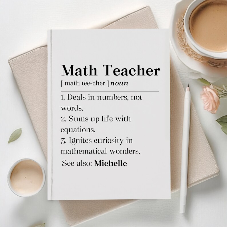 Personalized Math Teacher Journal, Mathematician Gift, Teacher ...