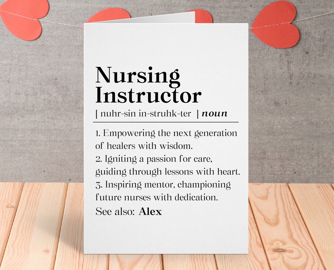 Funny Nursing Instructor Definition Card, Custom Nursing Instructor ...