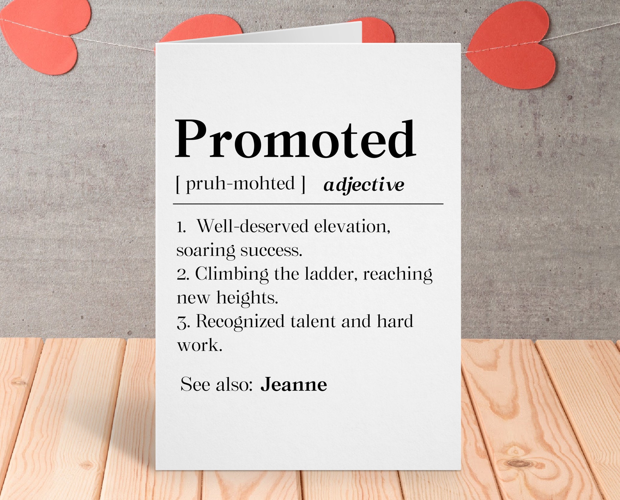 Personalized Promotion Congrats Card, Custom Promoted Coworker Gift, Promotion Congratulations ...