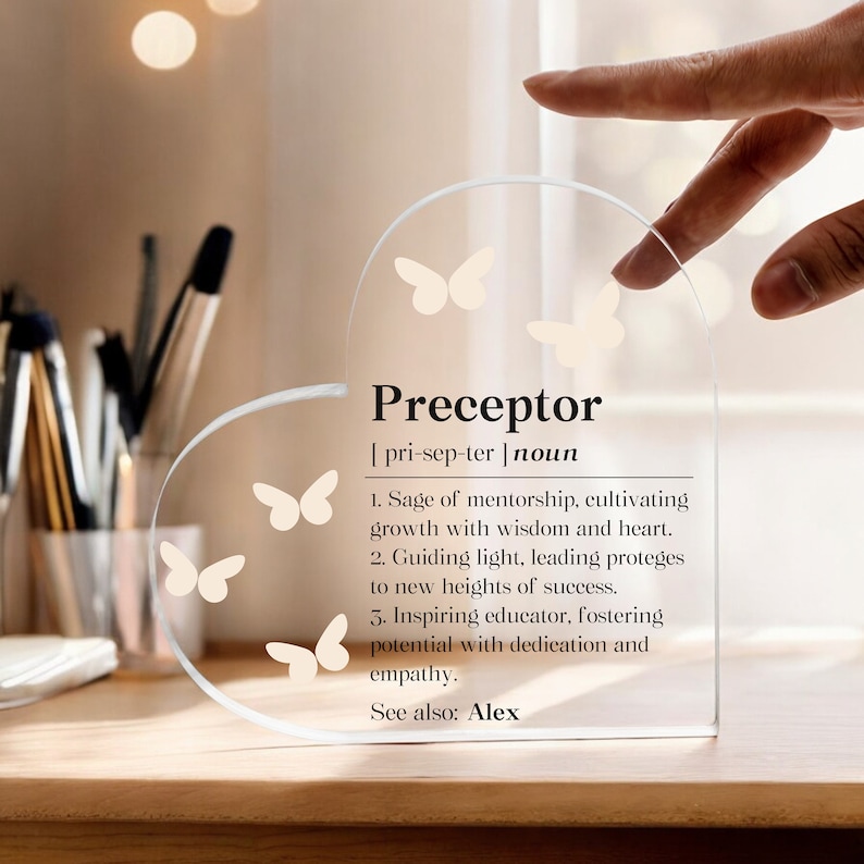 Personalized Preceptor Definition Heart Acrylic Plaque, Funny Best ...