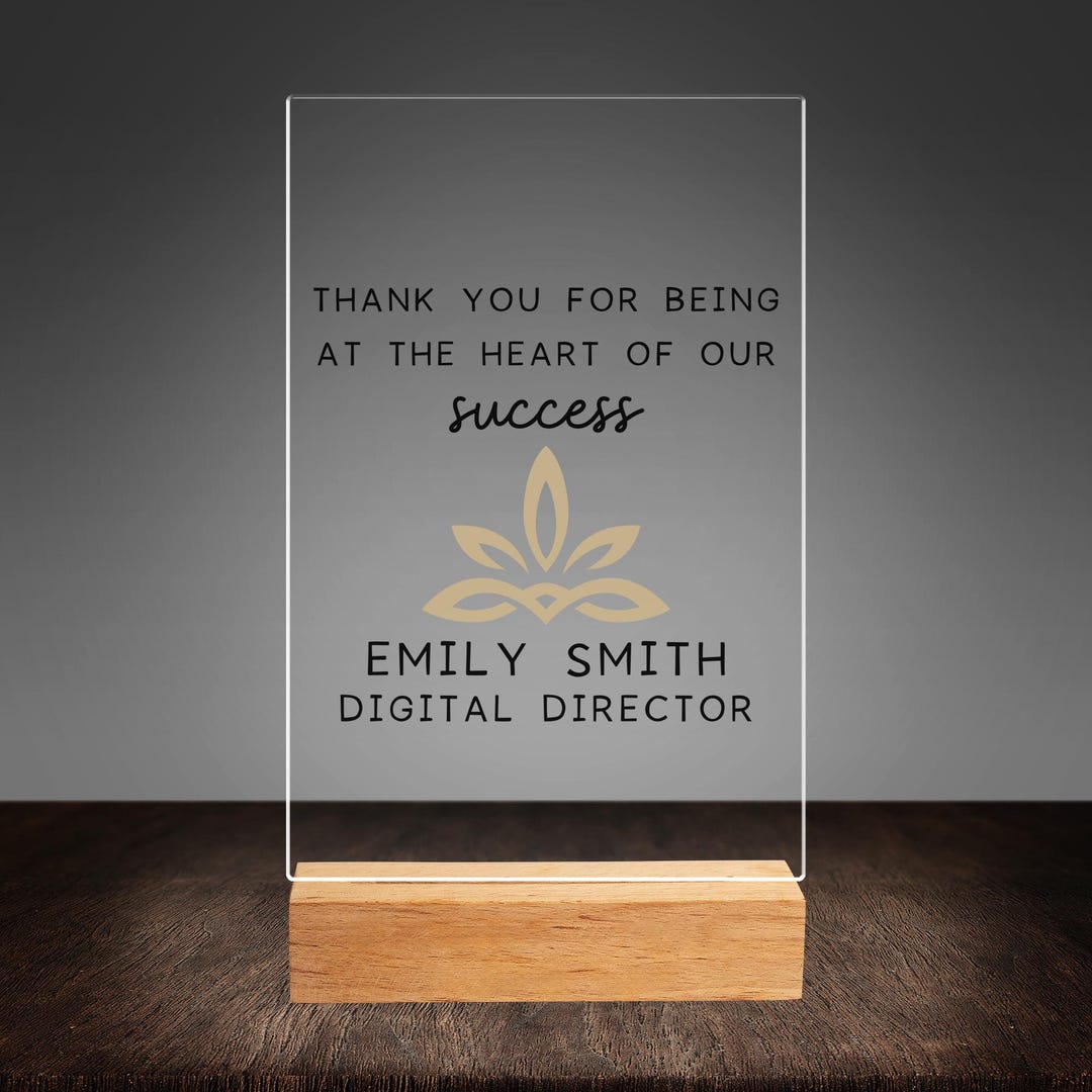 Personalized Employee Appreciation Acrylic Plaque, Corporate Gifts With ...