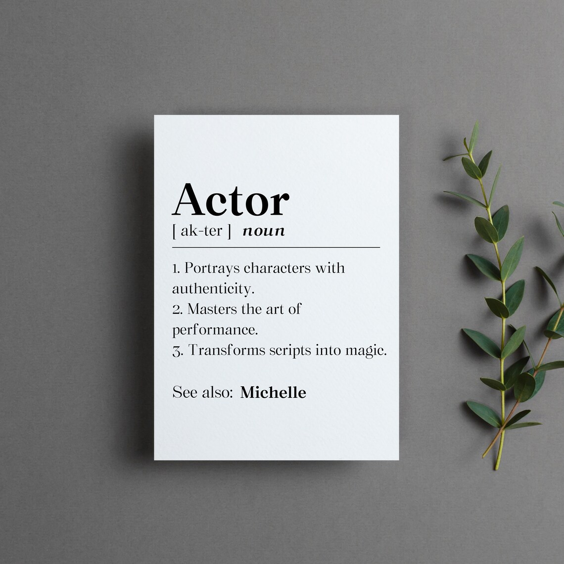 Personalized Actor Card, Drama Graduate Gift, Teather Student Greeting ...