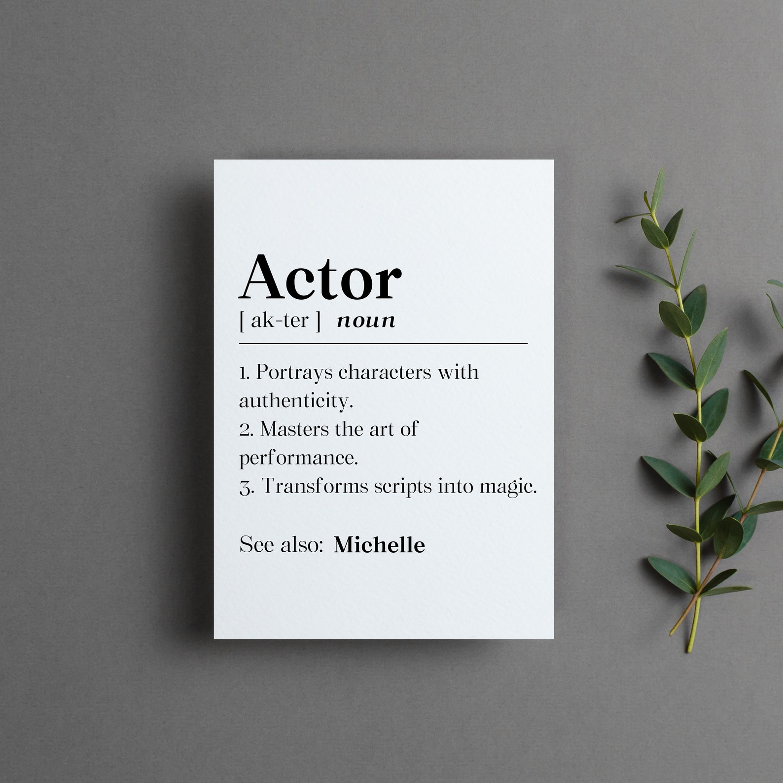 Personalized Actor Card, Drama Graduate Gift, Teather Student Greeting ...