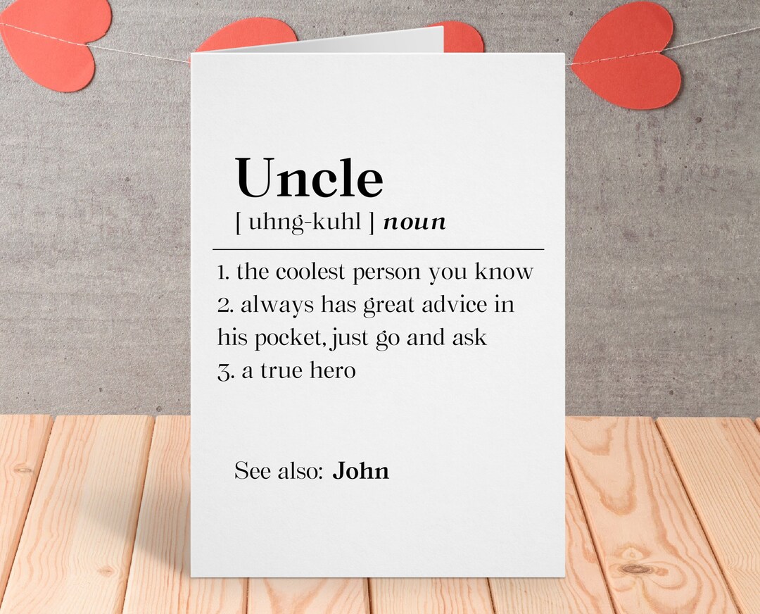 Personalized for Uncle Card Uncle Definition Gift Happy - Etsy