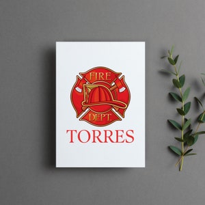 Personalized Firefighter Card, Fire Department Gift, Fireman Employee ...