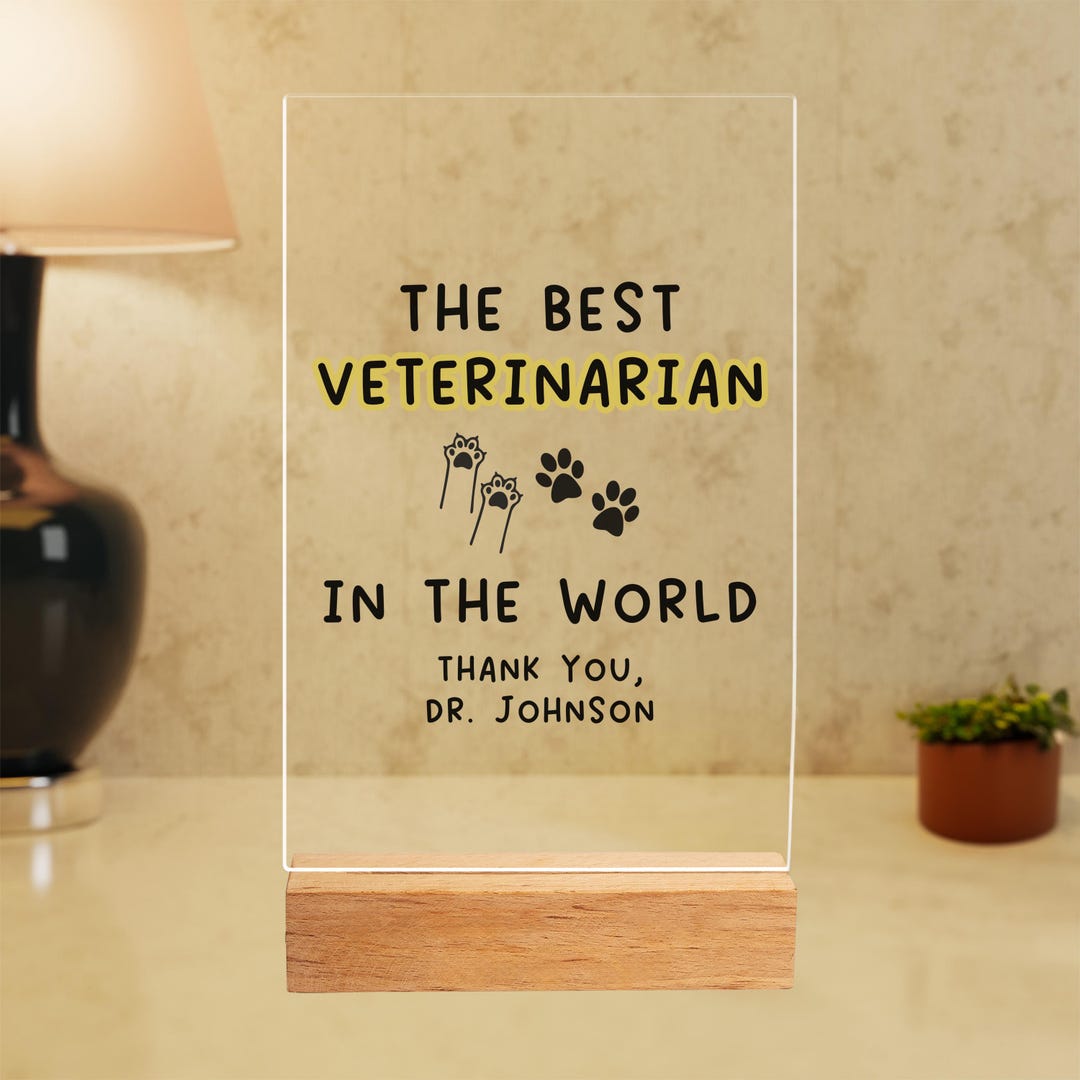 Personalized Veterinarian Appreciation Acrylic Plaque, Dr Veterinary ...
