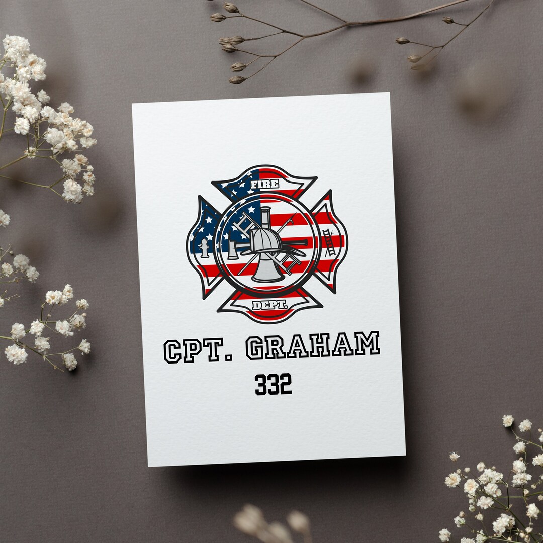 Personalized Fire Department Card, Firefighter Appreciation Gift ...