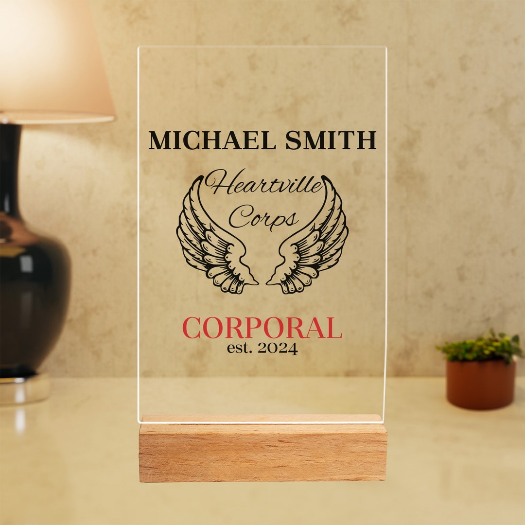 Custom Military Rank Acrylic Plaque, Personalized Officer Retirement ...