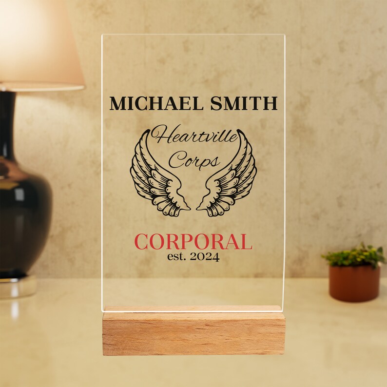 Custom Military Rank Acrylic Plaque, Personalized Officer Retirement ...