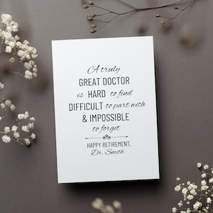 Personalized Retirement Doctor Card, Doctor Farewell Gift, Retiring ...